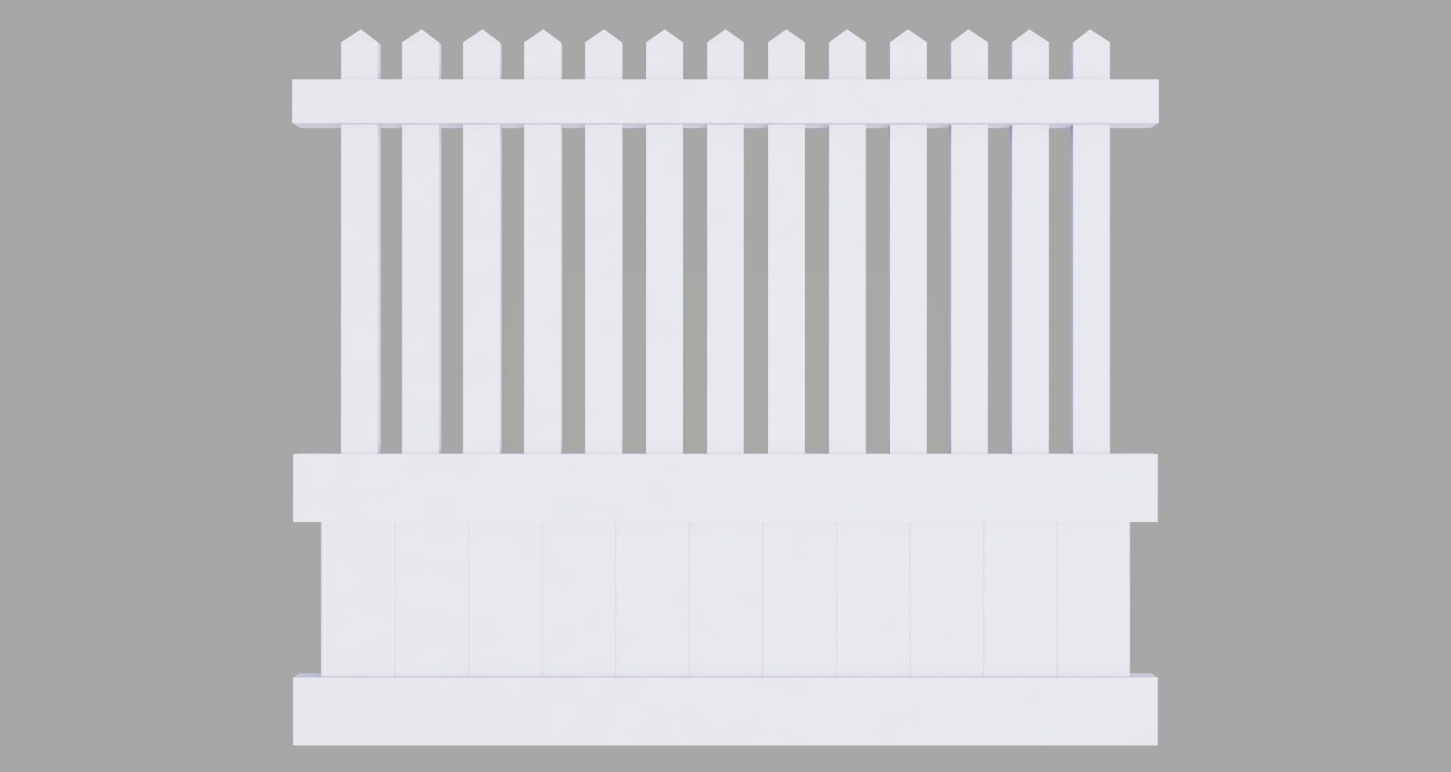 PVC Open Picket Fencing with a privacy accent (Height: 1.5m. Picket ...