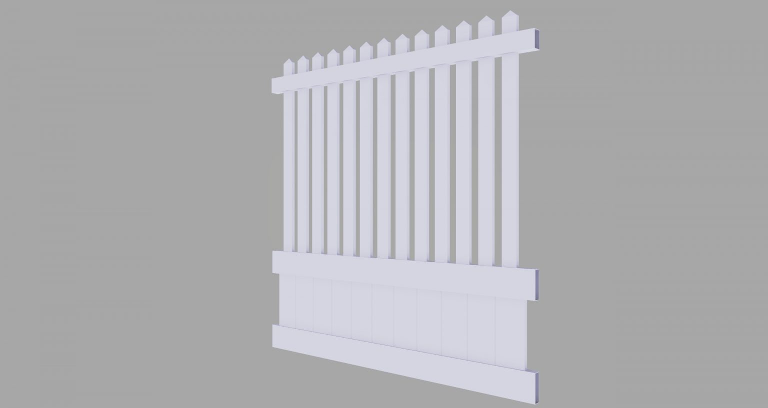 PVC Open Picket Fencing with a privacy accent (Height: 1.8m. Picket ...