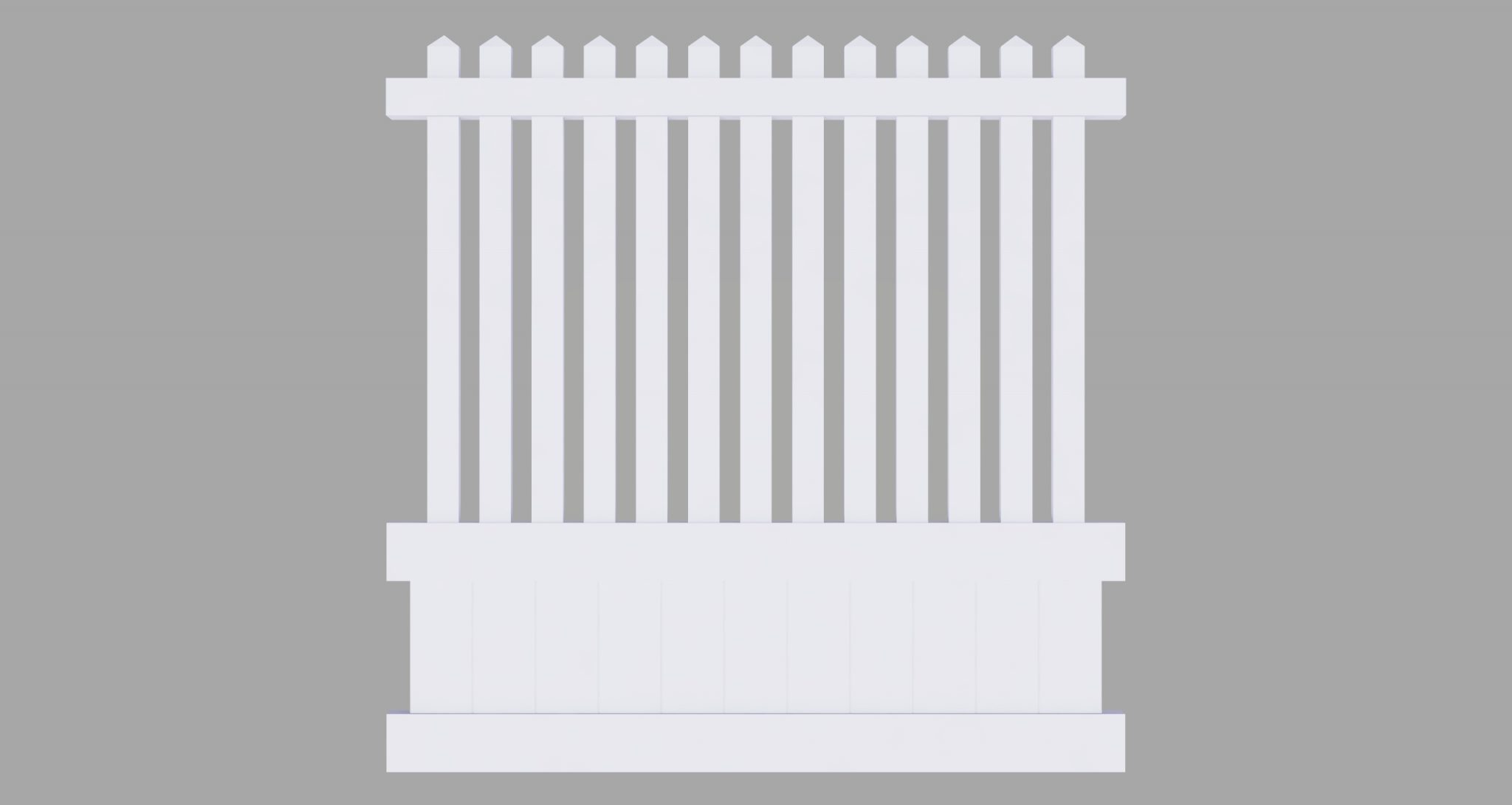 PVC Open Picket Fencing with a privacy accent (Height: 1.8m. Picket ...